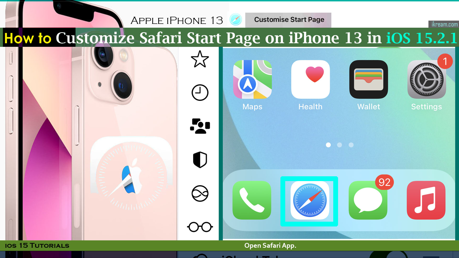 How to Customize Safari Start Page on iPhone 13 (iOS 15.2.1)